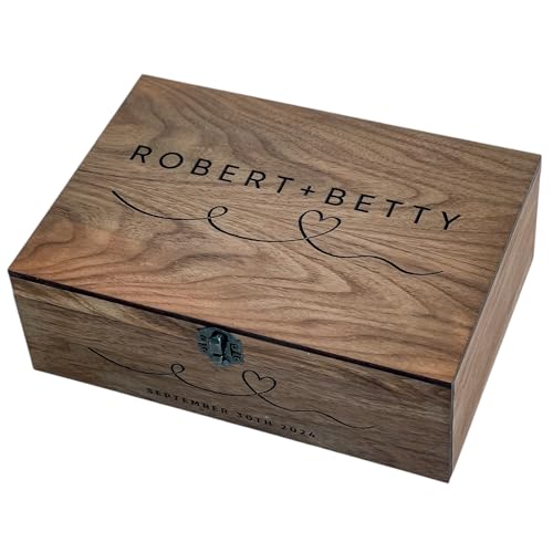 Amazon.com: Personalized Wooden Keepsake Memory Lock Storage Box ...
