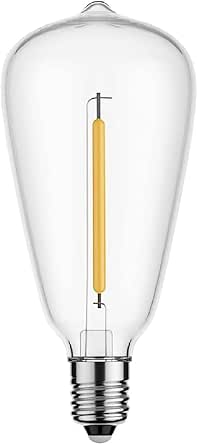 VENUSOP 4 Pack ST38 LED Replacement Light Bulbs,0.7W, 120V, Warm White, Dimmable, E12/C7 Base ...
