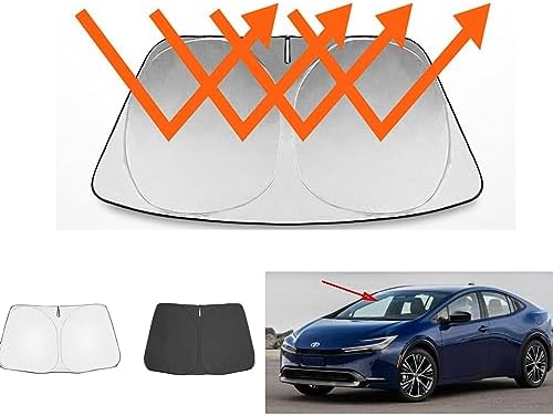 Amazon.com: Windshield Sun Shade Compatible with Toyota Prius 2023 2024 ...