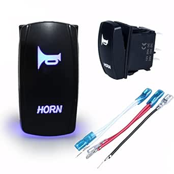 Amazon.com: DMWD Horn Rocker Switch LED Lighted Laser-Etched Momentary ...