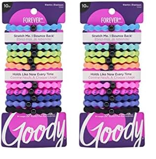 Amazon.com : Goody Neon Colored Forever Hair Elastics, Assorted Colors ...