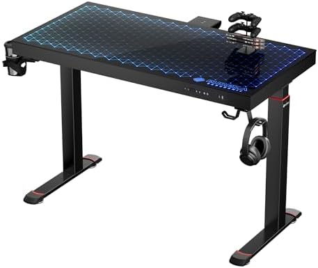 Amazon.com: EUREKA ERGONOMIC RGB Gaming Desk PC Case Built in, 55 ...