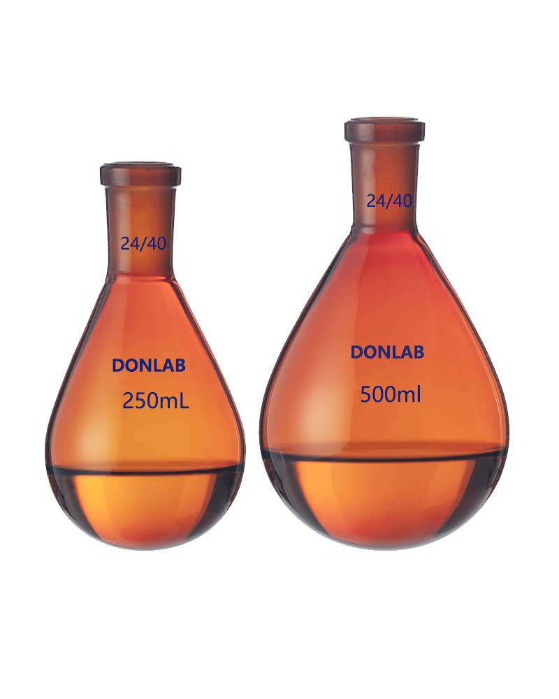 DONLAB FLK-05A-25 ASTM STD Amber Glass 25ml 24/40 Joint Recovery Flask ...