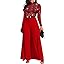 VERWIN Patchwork Overlay Embellished Plain Women's Jumpsuit High-Waist ...