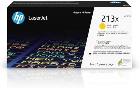 Amazon.com: HP 213X High Yield Yellow Original Laserjet Toner Cartridge ...