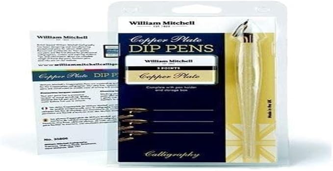 William Mitchell Calligraphy : Copperplate Dip Pen : 3 Elbow Nibs and ...