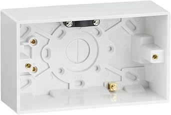 Extra Deep Plastic Double 2 Gang Surface Mounted Pattress Back Box 47mm ...