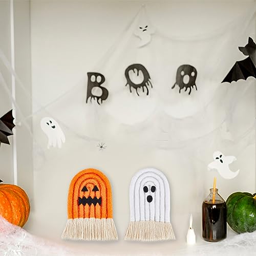 FREEBLOSS 2 Set Halloween Macrame Ghost Macrame Kit Halloween Party ...