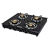 Faber Grand 4BB BK Gas Stove 4 Burner Glass Cooktop
