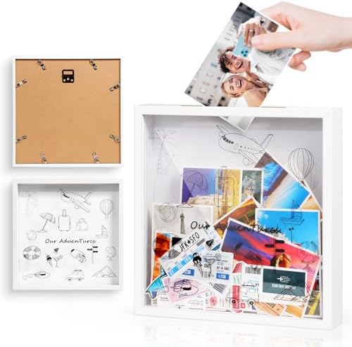 Adventure Archive Box,Travel Shadow Box Frame with Slot, 8“&12” Memory ...