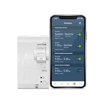 Leviton 2nd Gen Smart Circuit Breaker with Remote Control, GFPE, 2-Pole ...