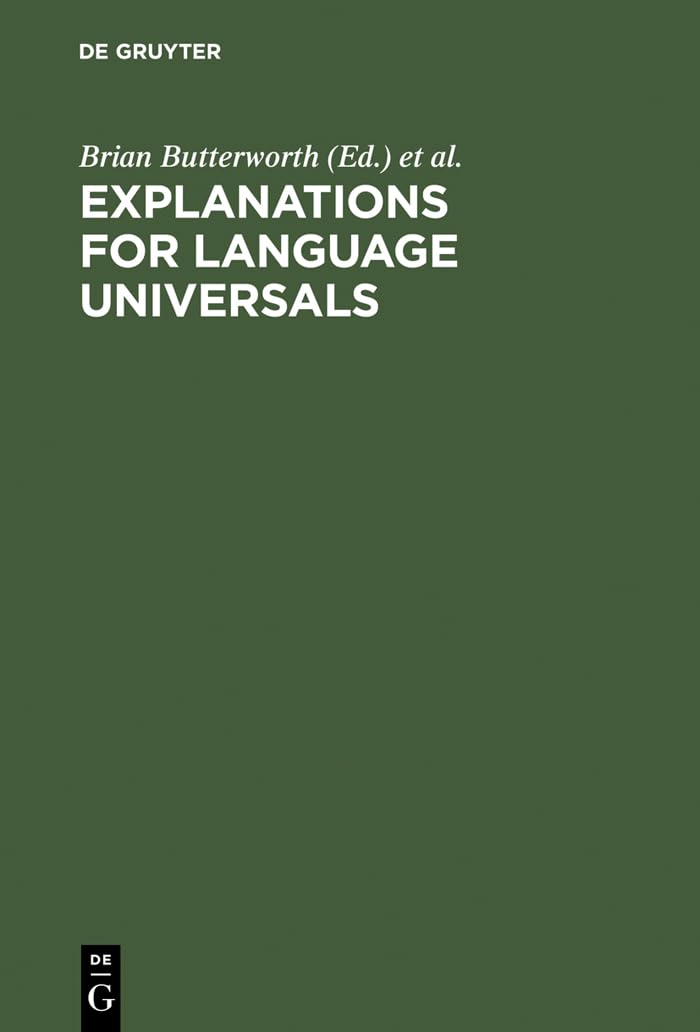Amazon.com: Explanations for Language Universals: 9783110097979 ...
