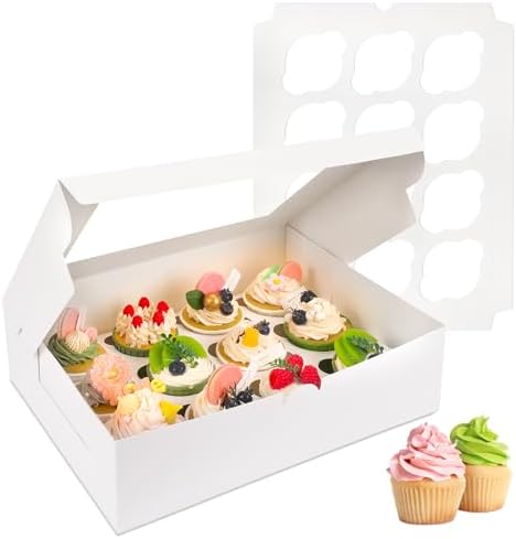 Amazon.com: RHBLME 50 Pack Cupcake Boxes 6 Count, 9.3x6.2x2.9 Inch ...