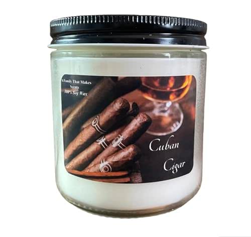 Amazon.com: Highly Scented Cuban Cigar Candle - Pet Friendly - All ...