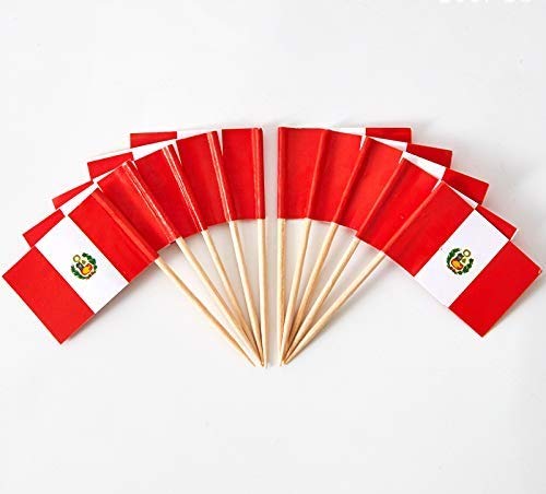 Snapklik.com : CYPS 100 Pcs Peru Flag Peruvian Toothpick Flags, Small ...