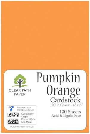 Amazon.com : Pumpkin Orange Cardstock - 4 x 6 inch - 100Lb Cover - 50 ...