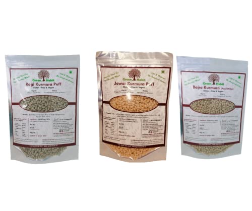 Buy Greenhabit Jowar, Ragi & Bajra 1.2 kg trio Kurmura pack (Bajri Puff ...