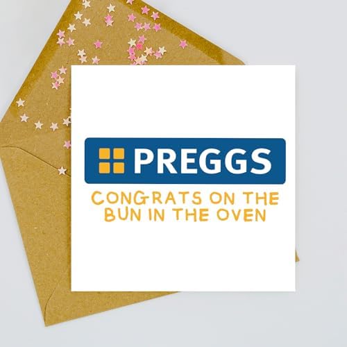Square Design Preggs Square Card - Funny Sausage Roll Mummy to Be Baby ...