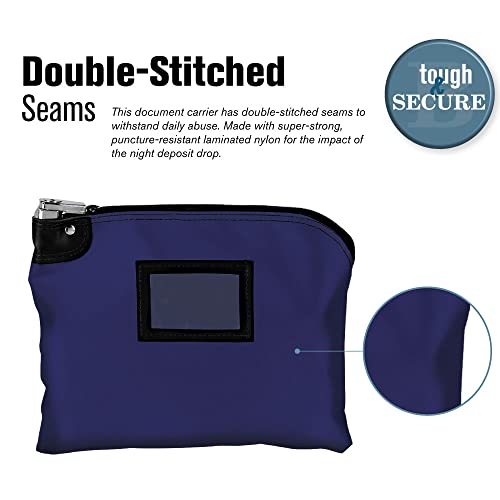 Snapklik.com : Laminated Nylon Locking Deposit Bag Royal Blue15W X 11H ...