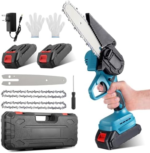Mini Chainsaw Cordless, Electric Pruning Chain Saw with Replacement ...