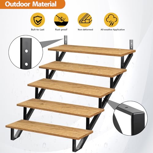 Snapklik.com : Steel Stair Step Riser-2 Pack, 5 Steps Stair Stringers ...
