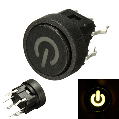 Generic 5PCS GREEN LED POWER SYMBOL MOMENTARY LATCHING SWITCH LED LIGHT ...