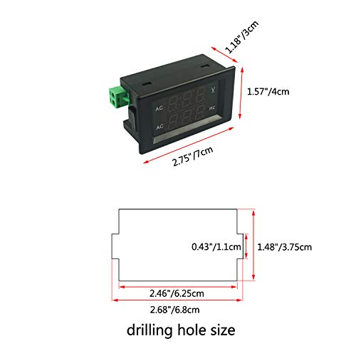 Snapklik.com : Digital AC Voltage Frequency Meter, AC 80-500V Voltmeter ...
