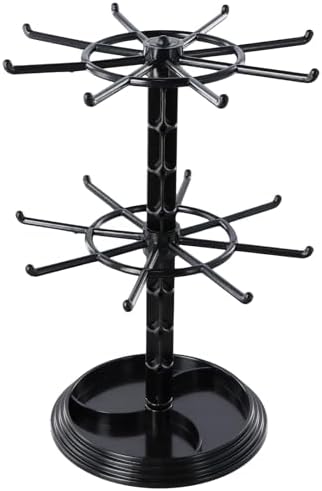 Amexo 2-Tier Rotating Jewelry Display Stand - Black Keychain Display ...