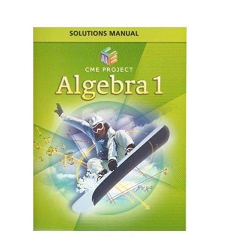 CME Project Algebra 1 Solutions Manual: Pearson Learning Solutions: 9781256833925: Amazon.com: Books