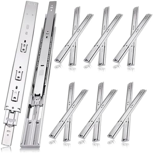 JI2OOYI 22 Inch Soft Close Drawer Slides, 6 Pairs (12pcs), Side Mount ...