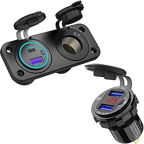 Amazon.com: 12V USB Outlet Socket Panel, 150W Cigarette Lighter Socket ...