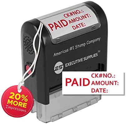 Amazon.com : Paid Stamps with Date and Check Number,Paid Check Stamp ...