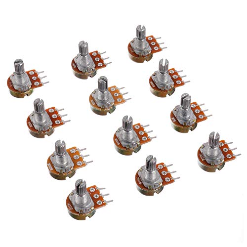 Snapklik.com : BOJACK 10 Values 12 Pcs B1K-B1M Ohm Knurled Shaft 3 ...