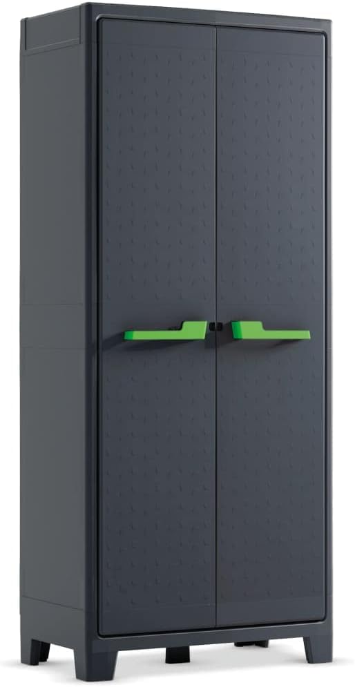 Keter Storage Cabinet with shelves Graphite Grey 182 cm Cupboard ...