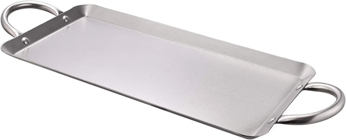 Amazon.com: 17" Stainless Steel Flat Rectangle Fry Pan Comal: Home ...