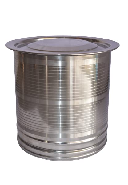 IHH Large Heavy Stainless-Steel Container 10 Ltrs Storage Dabba Drum ...