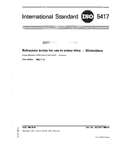 ISO 5417:1986, Refractory bricks for use in rotary kilns - Dimensions ...