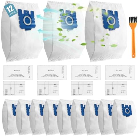 12Pack GN Vacuum Bags Compatible With Miele Hoover Bags Vacuum Hoover ...
