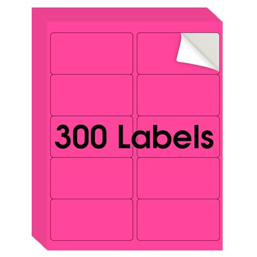 Snapklik.com : 8-1/2 X 11 Neon Pink Labels - Fluorescent Labels, For ...