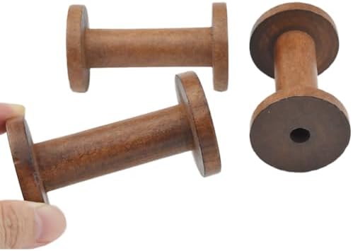 Amazon.com: HAHIYO 3.35Inch/8.5cm 3PCs Light Brown Color Wood Spool ...