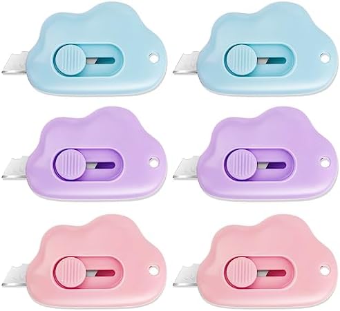 Amazon.com: Ouligay 6PCS Mini Cloud Box Cutter Retractable Letter ...