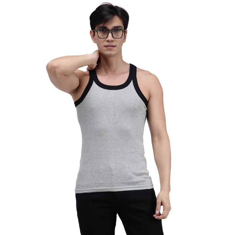 Amul Comfy Men Innerwear Regular Fit Sleevless 100% Cotton Grey Vest ...