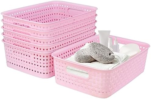 Amazon.com - Nicunom 12 Pack Plastic Storage Baskets, Small Pantry ...