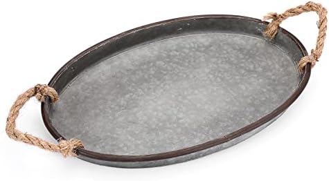 BSTKEY Set of 3 Industrial Farmhouse Style Metal Iron Serving Tray ...