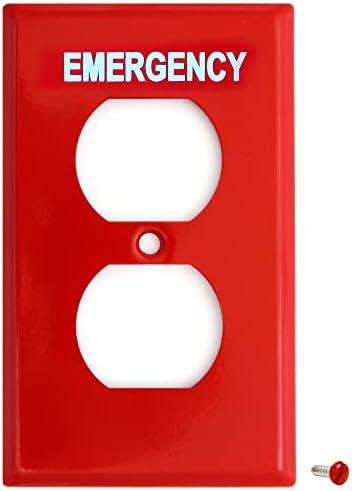 (5 Pack) Emergency Red Outlet Covers, Duplex Receptacle Switch Wall ...