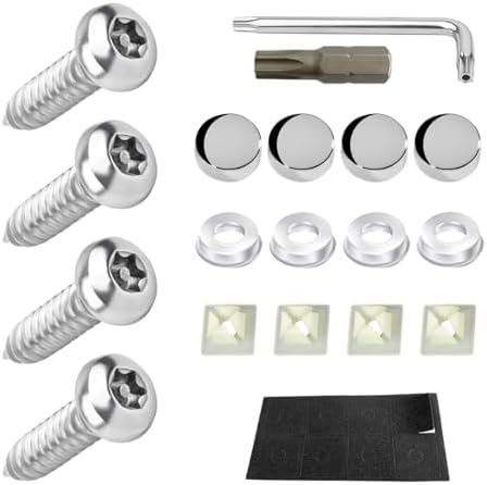 Amazon.com: LKAHG Anti Theft Car License Plate Screws Kits, Rustproof ...