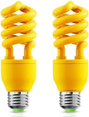 LOHAS Yellow Bug Light Bulbs Outdoor, 14W CFL Bug Lights for Outside ...