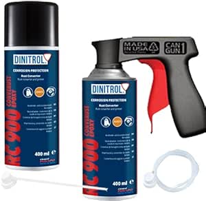 DINITROL RC900 RUST CONVERTER PRIMER 400ml CAN x 2 + EXTENSION NOZZLE ...