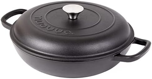 Amazon.com: Cast Iron Dutch Oven with Lid – Non Stick Shallow Dutch ...