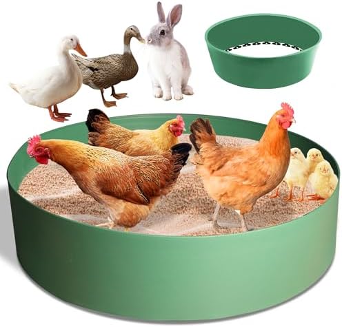 Amazon.com : GHWMYD Chicken Dust Bath Tub, Round Chicken Lime Grit ...